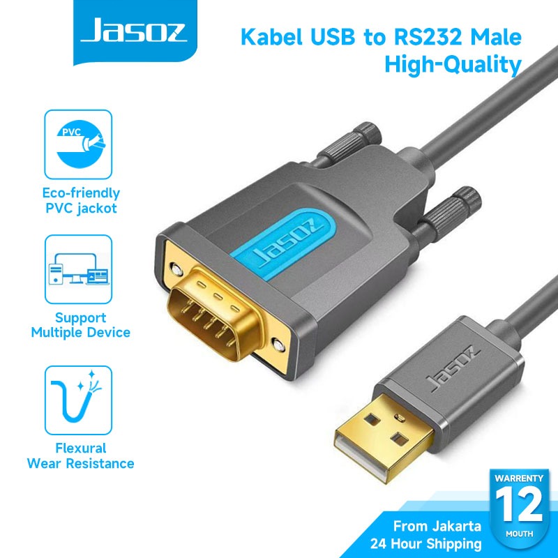 Jual Jasoz USB to RS232 Kable DB9 Male 60Mbps Serial Adapter For Win 10 ...