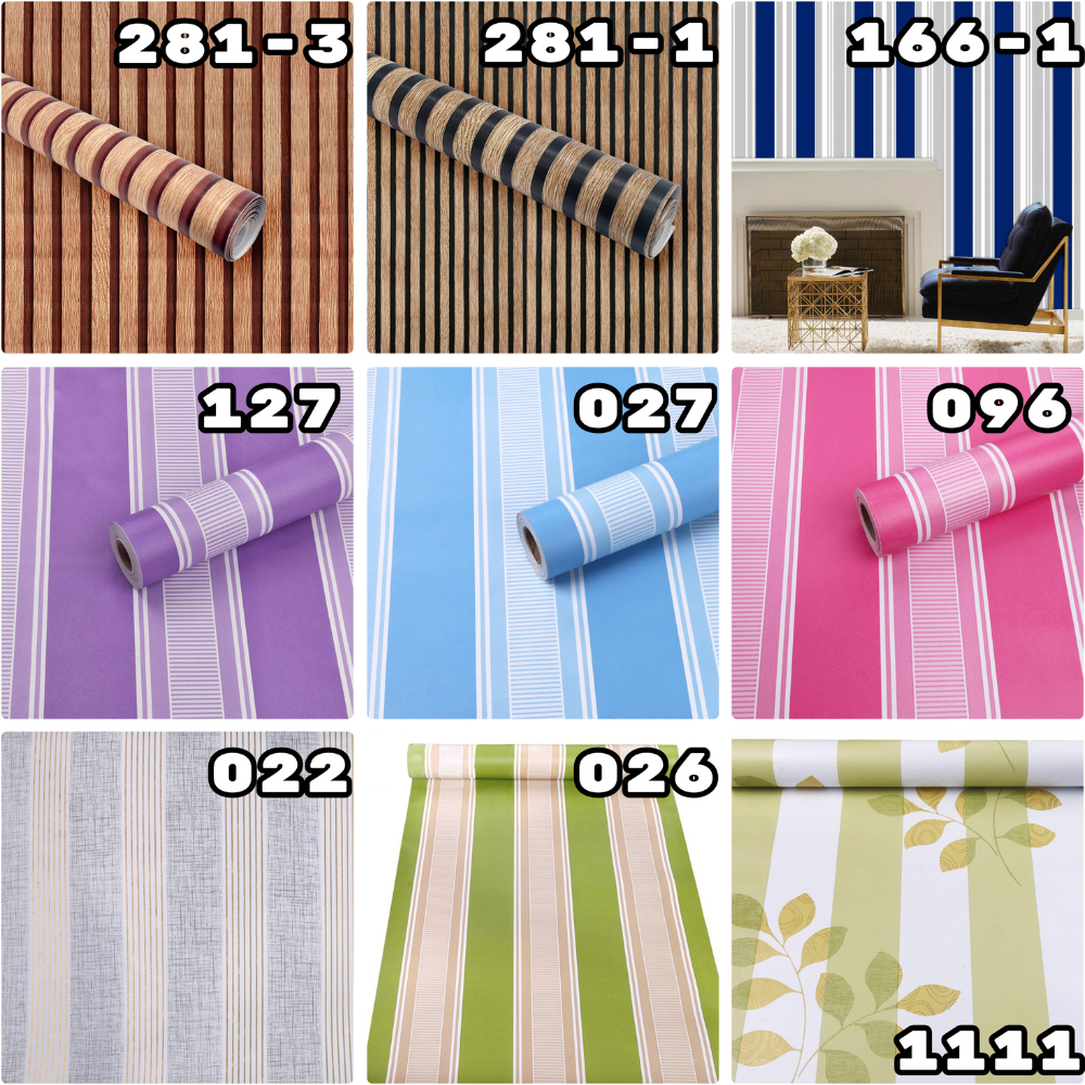 Jual Wallpaper Stiker Dinding Aesthetic 7.5Meter Wallstiker Wallpaper Kamar Tidur Motif Salur ...