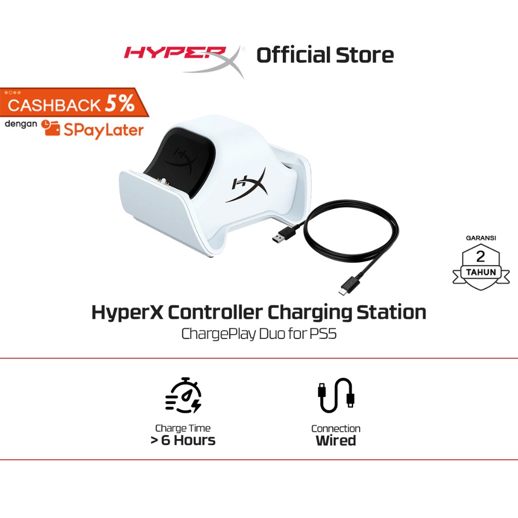 Jual HyperX Controller Charging Station Gaming ChargePlay Duo PS5 White ...