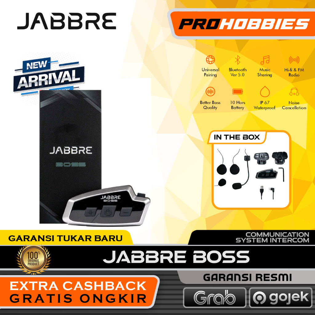 Jual Intercom Helm Jabbre Boss Connectivity 16 Riders Intercom | Shopee ...