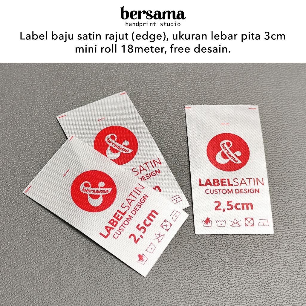 Jual Label Baju Satin 2,5cm Free Desain Free Hotcut | Shopee Indonesia