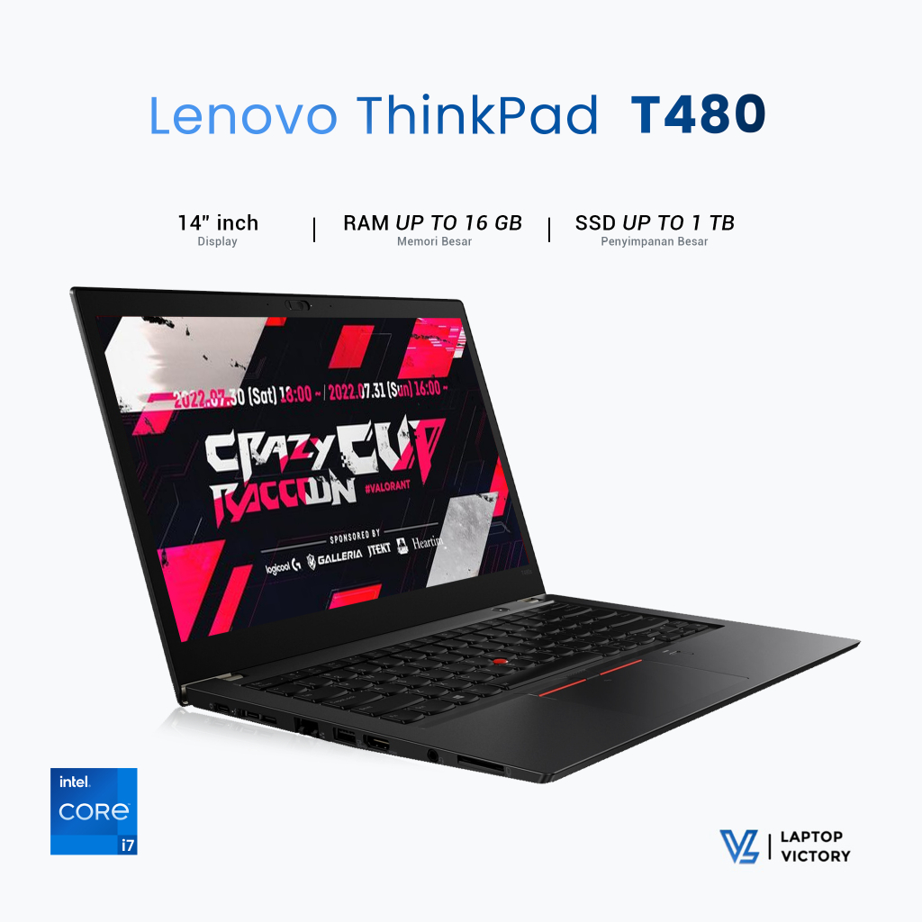 Jual Laptop Lenovo Thinkpad T480 & T480S Core i5/i7 Gen 8 - Layar 14" Inch - Cocok buat Kantoran ...