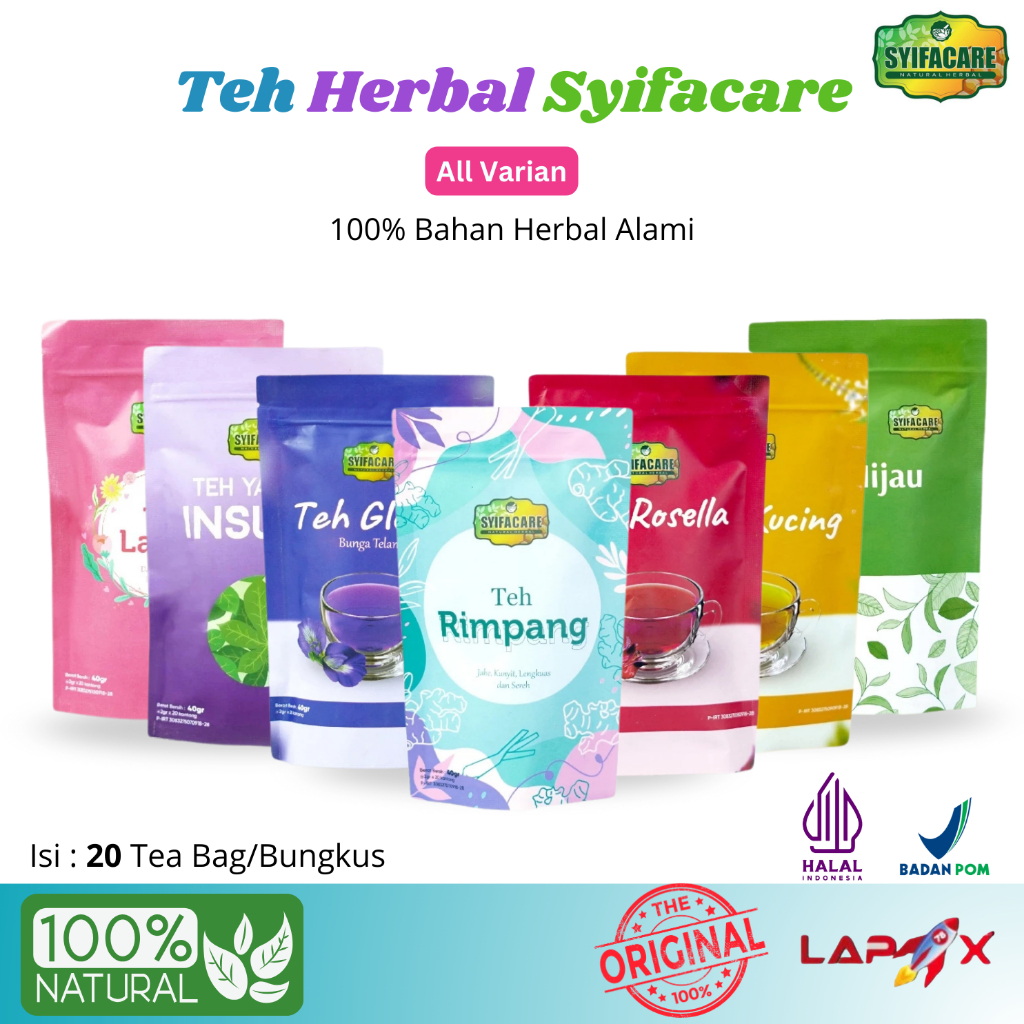 Jual Teh Celup Rimpang Syifacare 100% Bahan Herbal Alami | Teh Diet ...