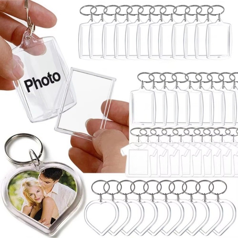 Jual 50Pcs Gantungan Kunci Ganci Akrilik Insert Paper Photo Keychain ...