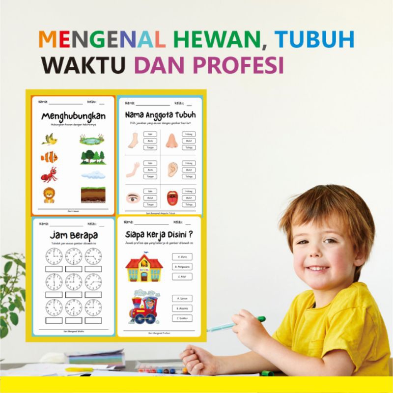 Jual PAKET Komplit Worksheet Anak dan PAUD Printable | lembar aktivitas ...