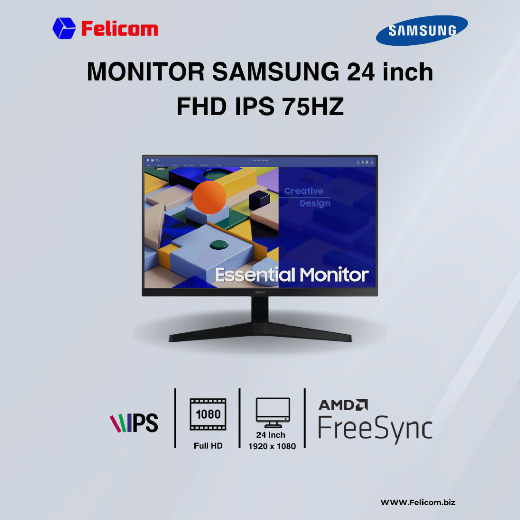 Jual MONITOR SAMSUNG 24 inch FHD IPS 75HZ LS24R350FHEXXD Bezel-less ...