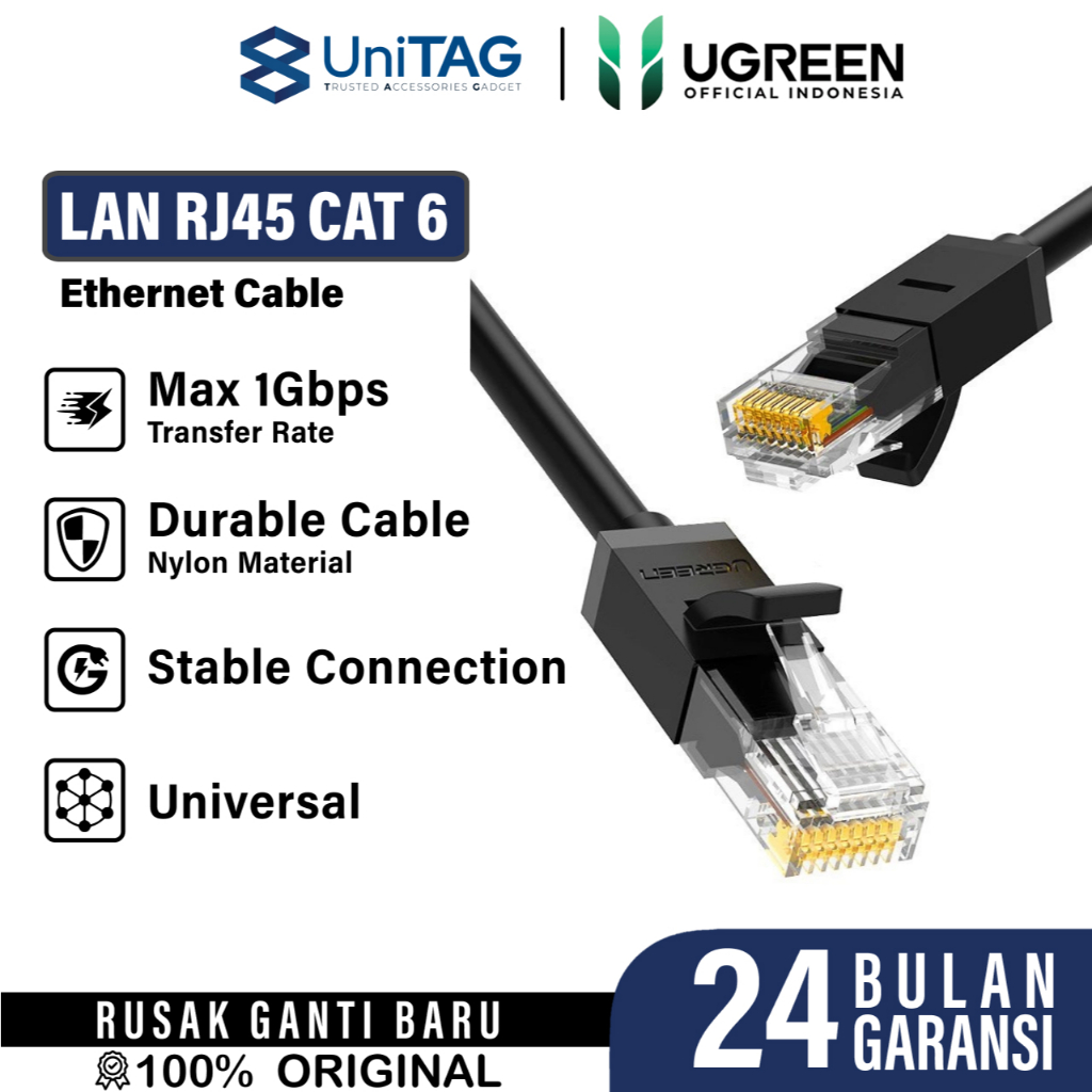Jual Cable LAN RJ45 CAT 6 UGREEN Ethernet/Internet 1Gbps 250 MHz UTP ...