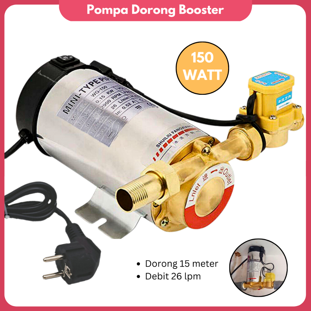 Jual Pompa Dorong Otomatis Booster Pump 150 Watt Pompa Pendorong Tekanan Air Otomatis 150W ...
