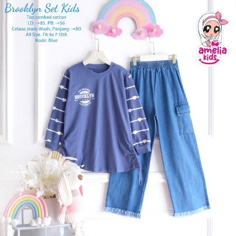 Jual setelan jeans anak perempuan 7-13 tahun matt combad original by ...
