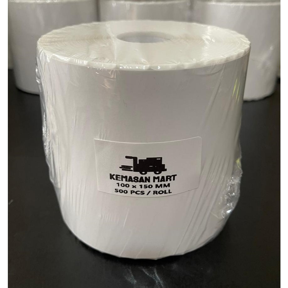 Jual Kertas Label Sticker Thermal Barcode Resi Pengiriman Roll ukuran A6 100x150 mm isi 500pcs ...