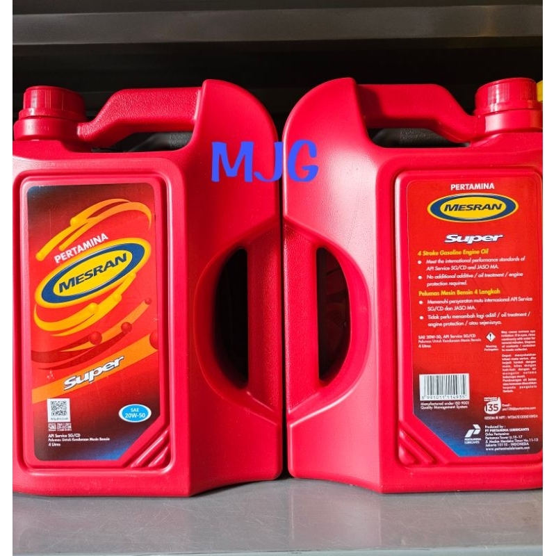 Jual Oli Mesran Super 4 Liter SAE 20W-50/Oli Mesin Mobil (1 Dus isi 6 ...