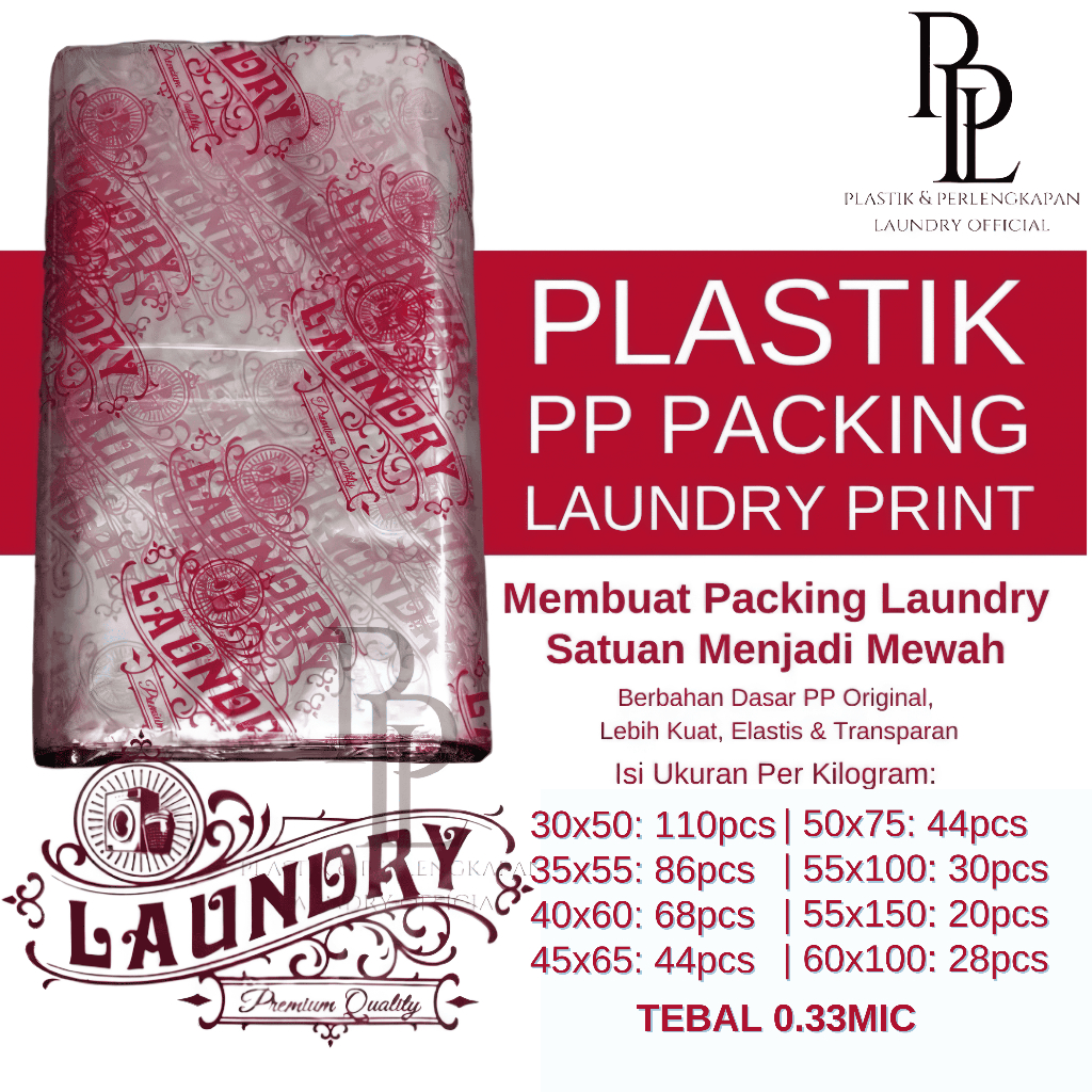 Jual [ 1 Kg ] Plastik Packing Laundry Sablon Premium / Plastik Laundry ...