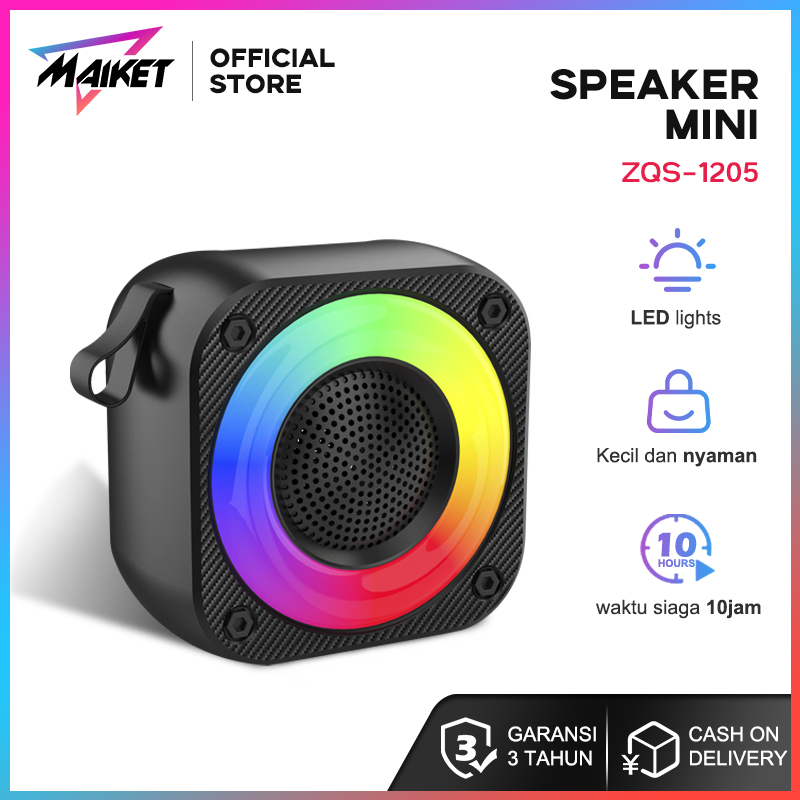Jual MAIKET Speaker Bluetooth Mini ZQS1205 Musik Box Bluetooth Full ...