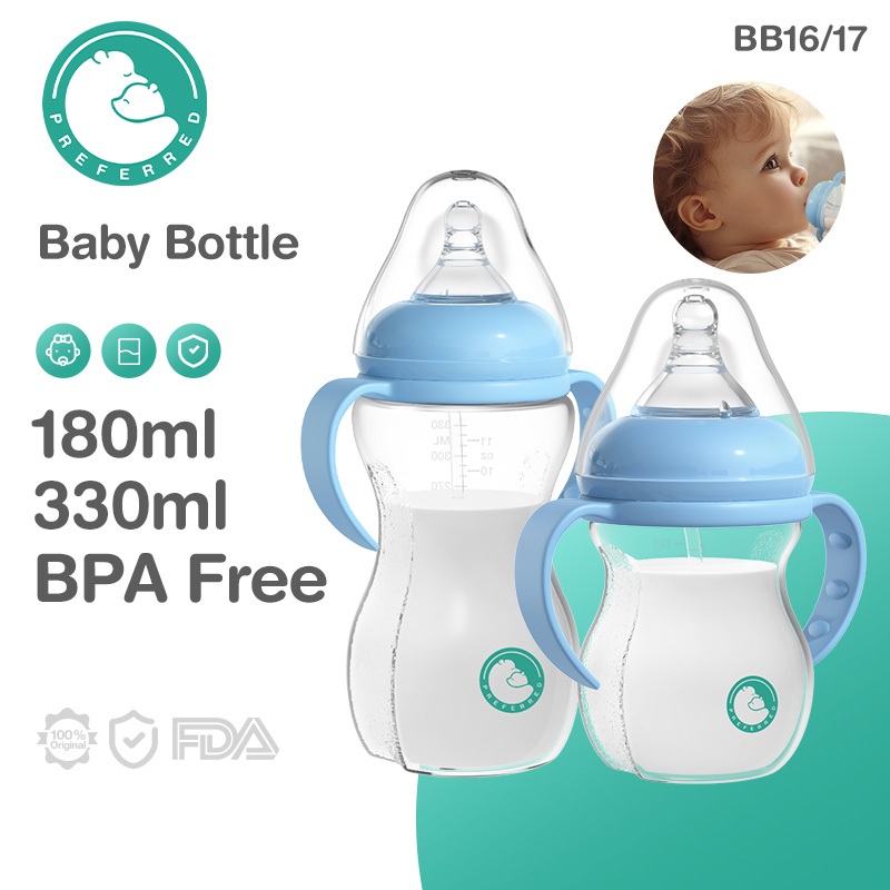 Jual PREFERRED Dot Bayi Botol Susu丨180Ml/330Ml Botol Minum Bayi BPA ...