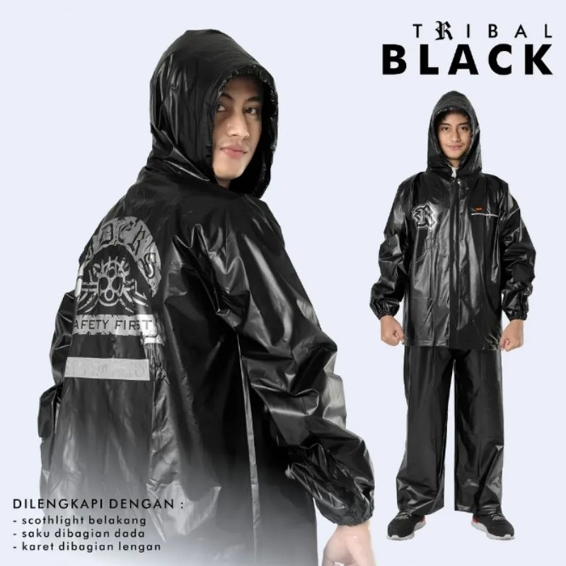 Jual Jas Hujan Mantel Ibex Tribal Black Baju / Jaket Celana Stelan ...