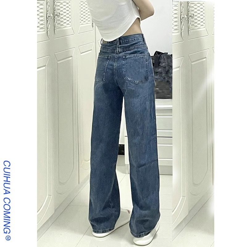 Jual Realpict celana jeans wanita biru retro sederhana fashionable ...