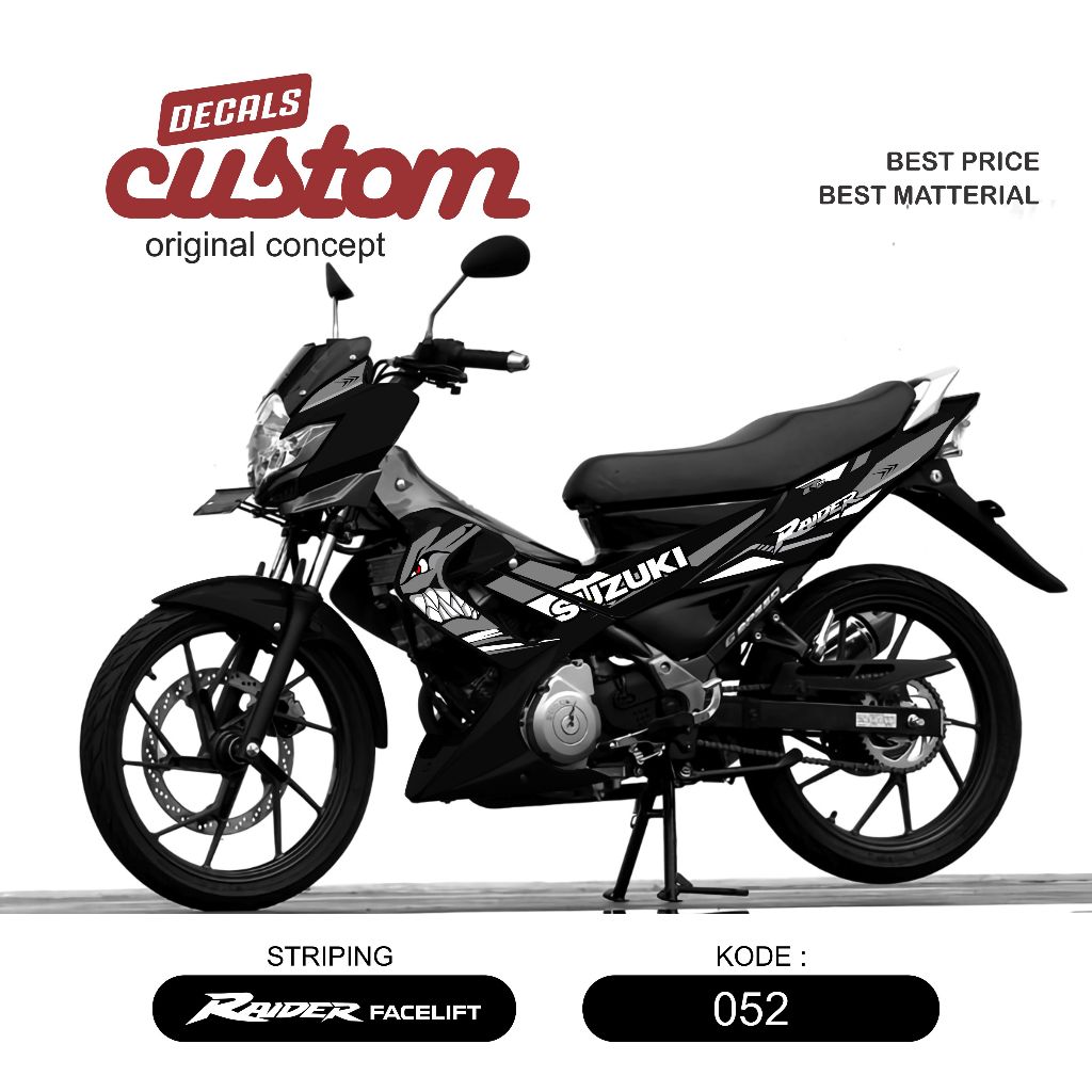 Jual sticker motor suzuki satria barong shark striping stiker motor ...