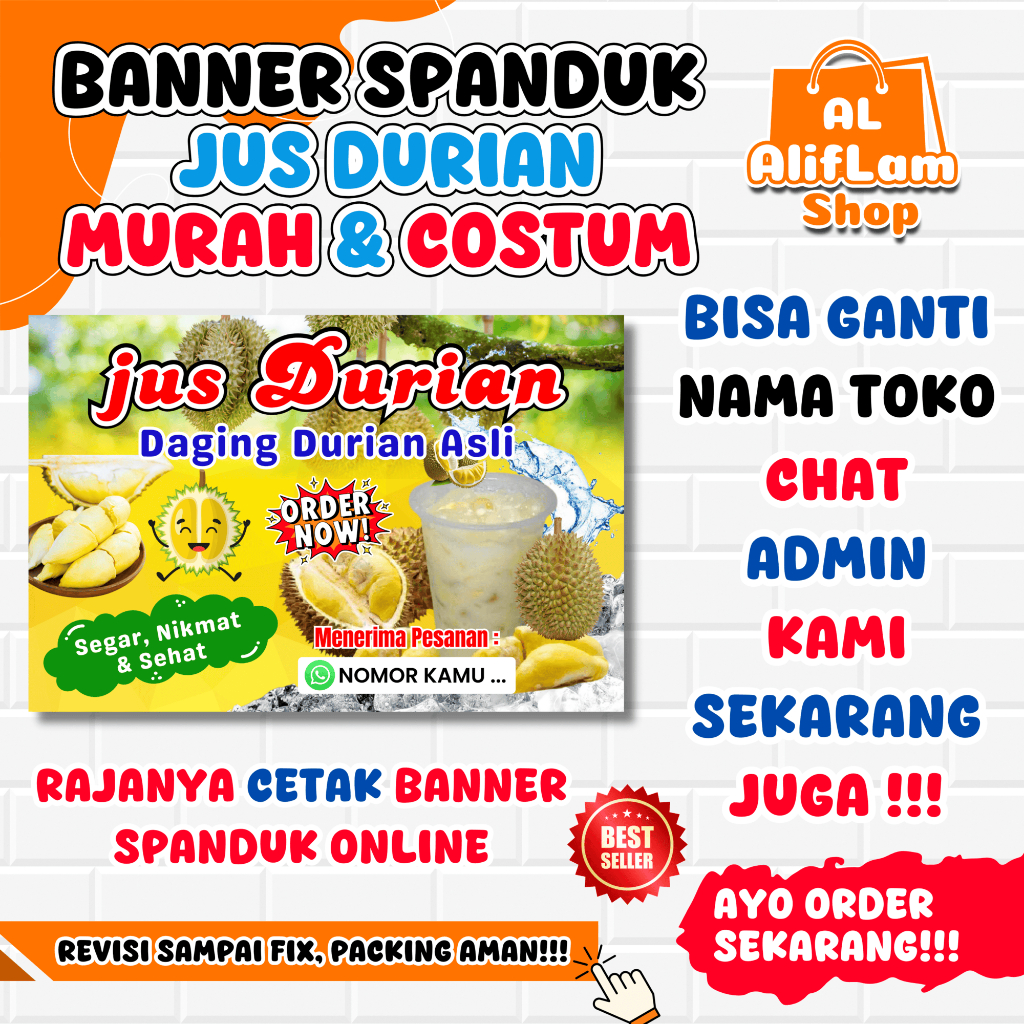 Jual CETAK BANNER SPANDUK JUS DURIAN | VERSI AS_44 | BISA REQUEST ...