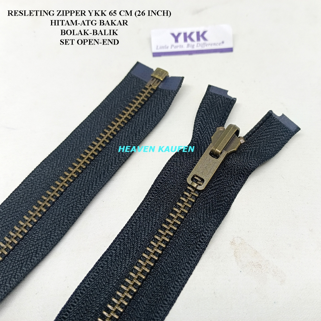 Jual Resleting Zipper Jaket YKK 65 cm Atau 26 inch Warna Hitam - ATG Bakar Model Set Open - End ...