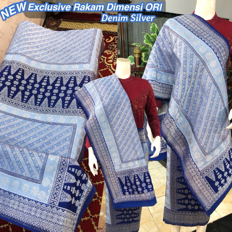 Jual NEW EXCLUSIVE Songket rakam Dimensi ORI / Trend Biru Denim /songket tenun asli palembang ...