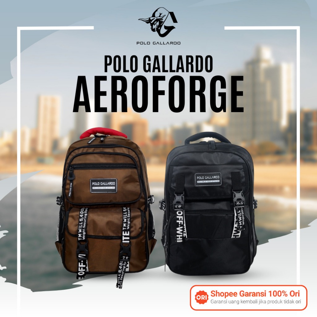 Jual Tas Ransel Sekolah Pria Wanita Polo Gallardo Aeroforge Backpack Kerja Laptop 25 Liter Rain ...