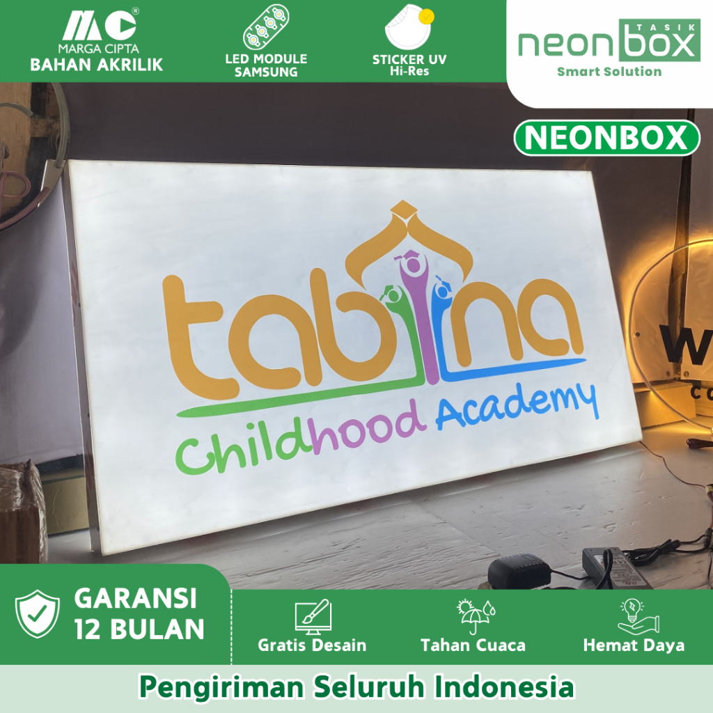Jual Neon Box Akrilik Persegi Panjang 2 Sisi Neon Box Custom Free ...
