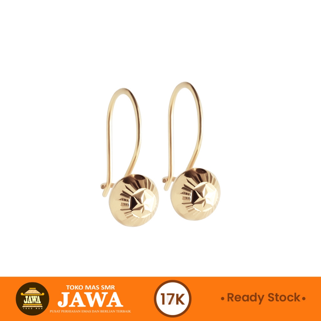 Jual Toko Mas Jawa Anting Emas Dewi Slep Kadar 17 Karat | Shopee Indonesia