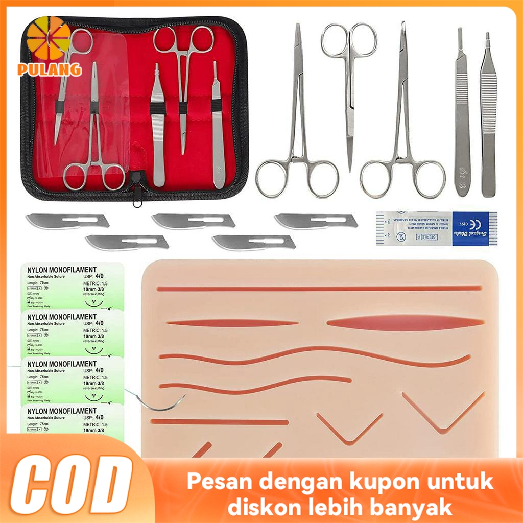 Jual Pulang Alat Hecting Set Model Kulit Silikon Pad Sutura Latih Jahit ...
