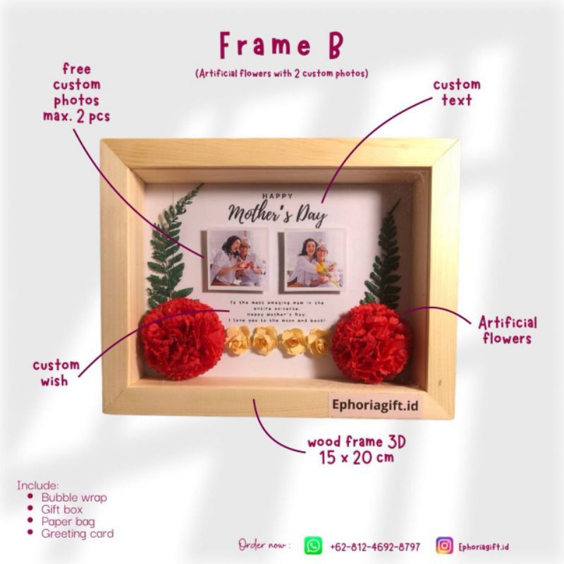 Jual Kado Custom Frame Kayu 3D Custom Frame B - Frame/Bingkai Gift 3D ...