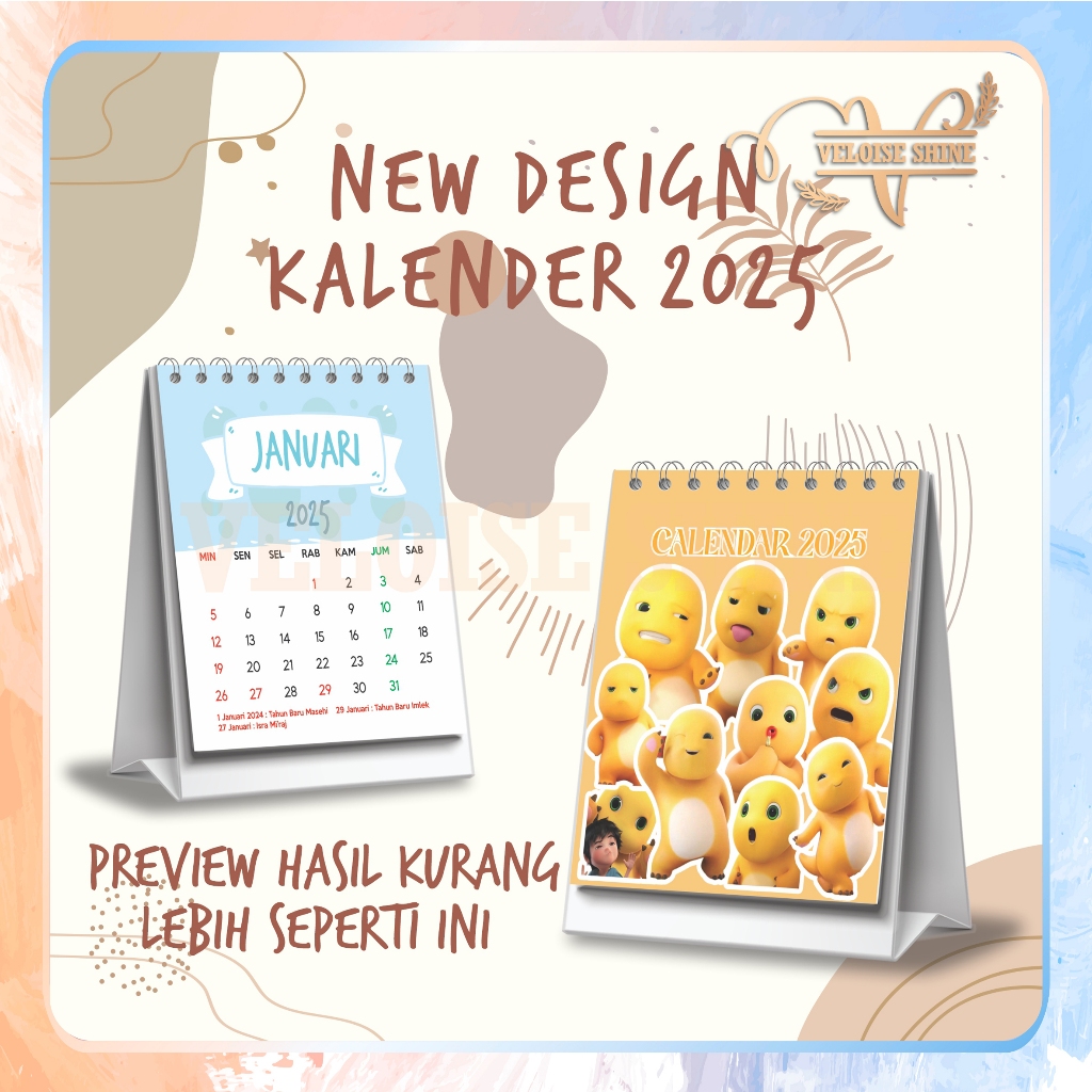 Jual KALENDER MINI 2025 / KALENDER PORTABLE MINI / KALENDER MEJA UNTUK ...