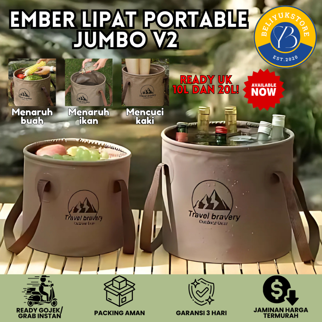 Jual Ember Lipat Portable Jumbo V2 / Folding Bucket Praktis Kapasitas ...
