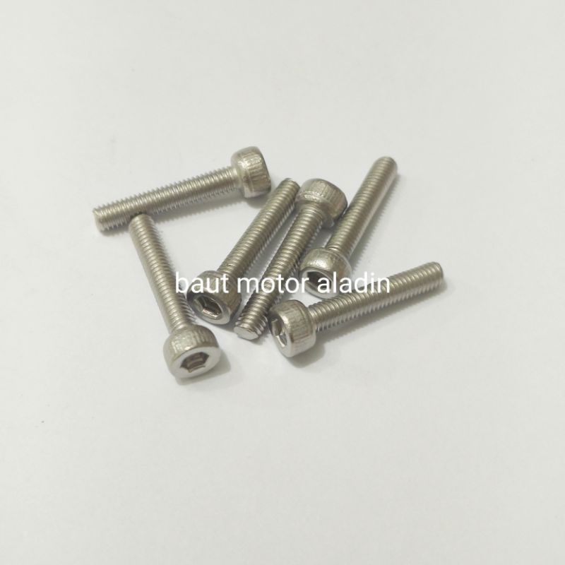 Jual Baut 6/M3x15mm Stainless Kunci L2,5 | Shopee Indonesia