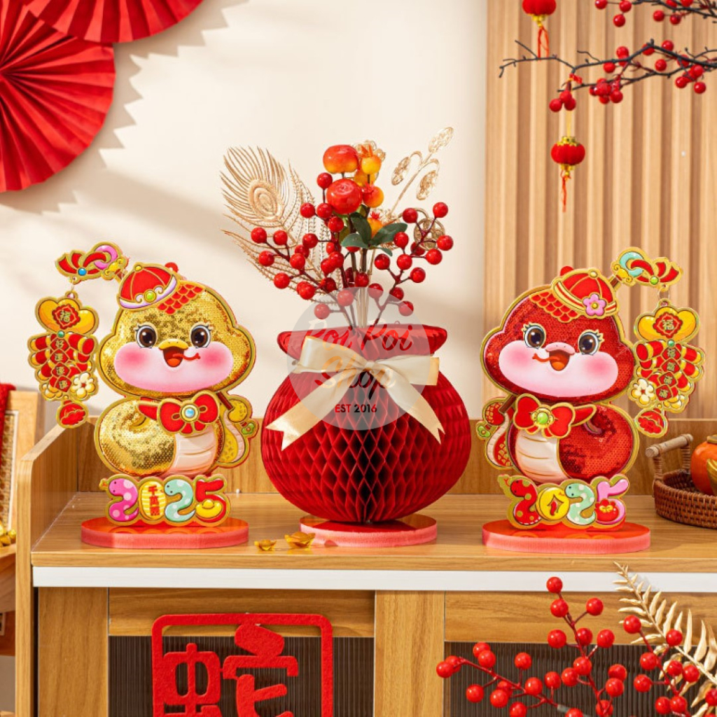 Jual Pajangan Meja Imlek 2025 Shio Ular CNY Dekorasi Imlek 3D YN ...