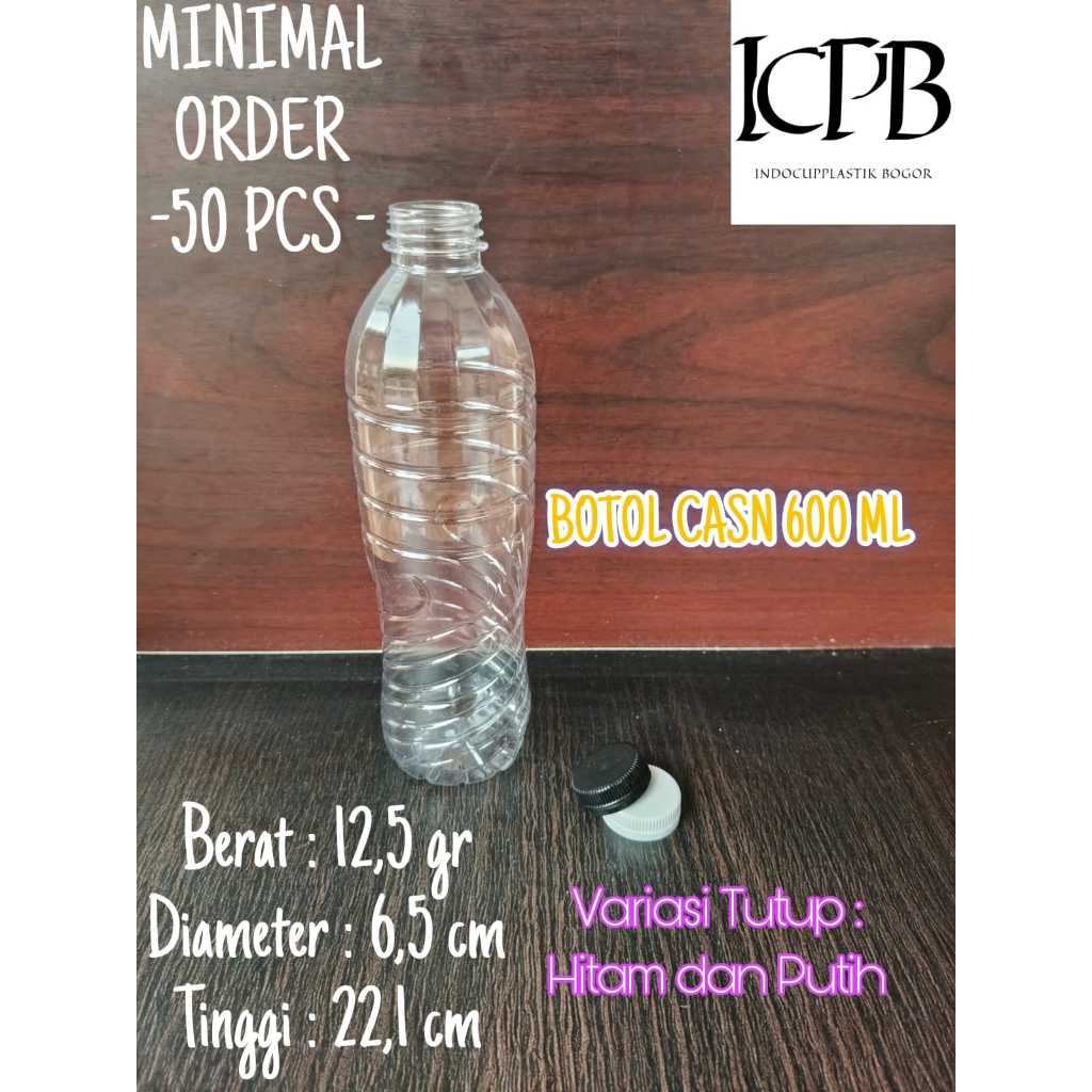 Jual Botol CASN 600 ml PET / Botol Plastik 600 ml / Botol Minum Clear ...