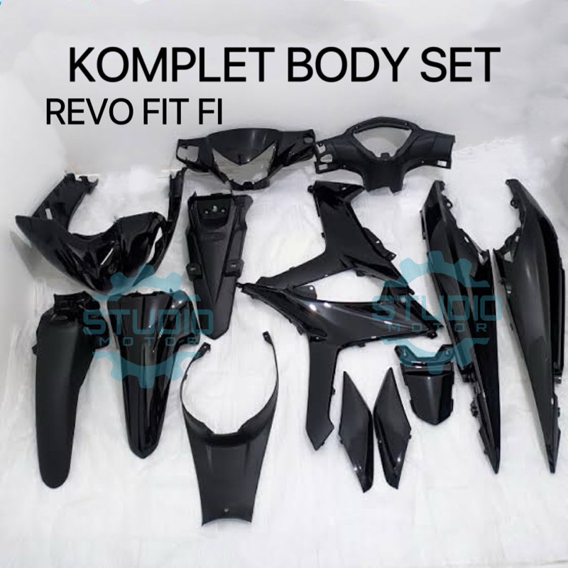 Jual FULL KOMPLET BODY BODI SET REVO FIT FI INJEKSI WARNA HITAM ...
