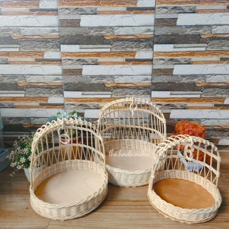 Jual KERANJANG HANTARAN SESERAHAN ROTAN BULAT SET ISI 3 HAMPERS GIFT ...