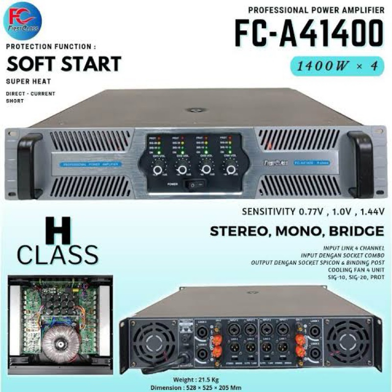 Jual POWER AMPLIFIER FIRST CLASS FC A41400 4CH 4X1400 WATT FIRSTCLASS ...