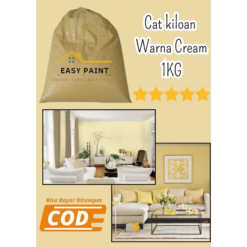 Jual CAT TEMBOK KILOAN 1KG WARNA KREM CAT TEMBOK 1KG CAT TEMBOK KILOAN ...
