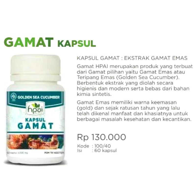 Jual Gamat kapsul HNI HPAI obat herbal membantu meredakan nyeri sendi dan lutut extra dari ...