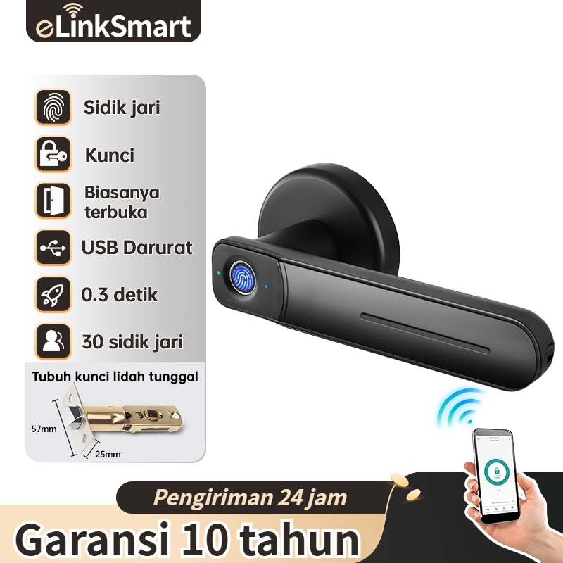 Jual Kunci pintu rumah smart door lock digital sidik jari gagang pintu ...