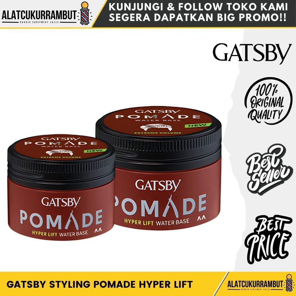 Jual GATSBY Styling Pomade Hyper Lift Pomade Minyak Rambut Pria Water ...