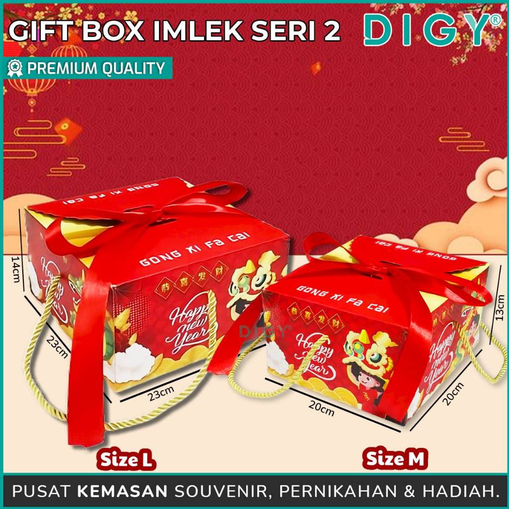 Jual Kotak Gift Box Hampers Imlek + Pita Seri 2 / Hampers Imlek / Kotak ...