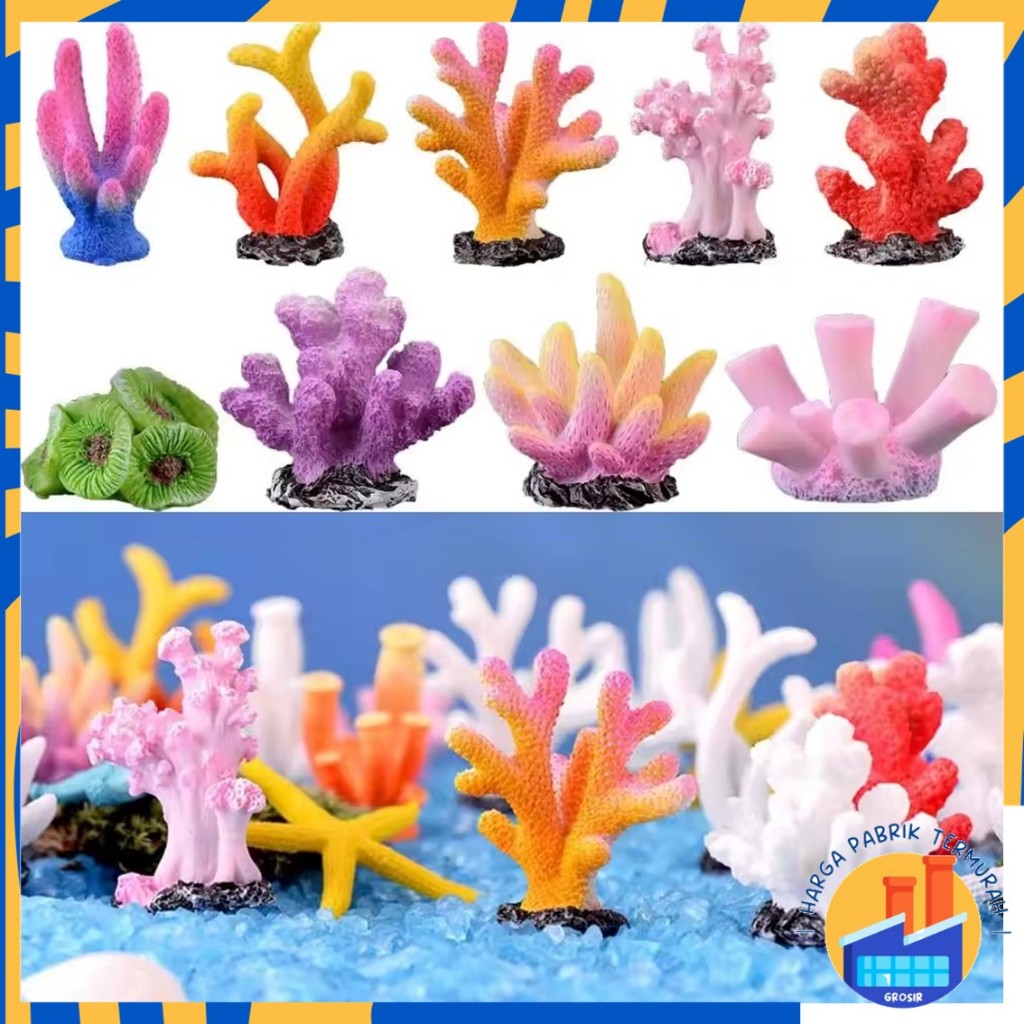 Jual HPT Hiasan Aquarium Model Terumbu Karang Artificial Coral Fish Tank Decoration Ornamen ...