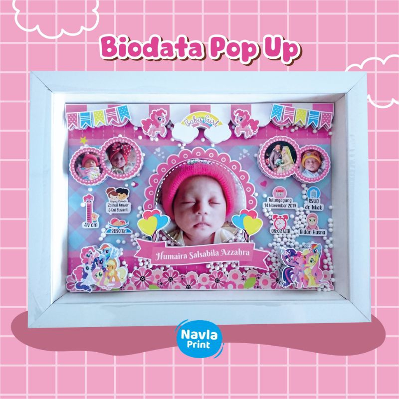 Jual Biodata Bayi Pop Up/ Biodata Bayi 3D 12R/ Biodata Bayi/ Papan Nama ...