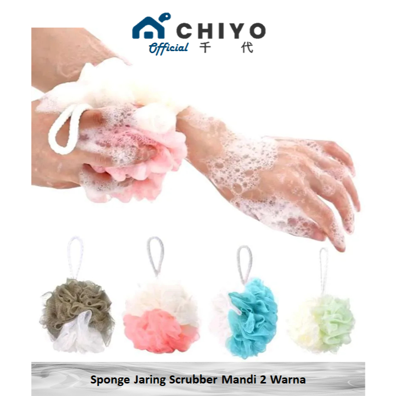 Jual CHIYO Living - Shower Puff Lembut / Sponge Jaring Scrubber Mandi 2 ...