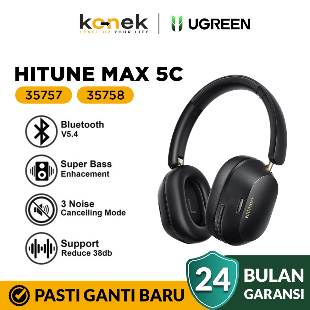 Jual UGREEN Exclusive Hitune Max 5c Wireless Bluetooth 5.4 Headphone 43dB Active Noise ...