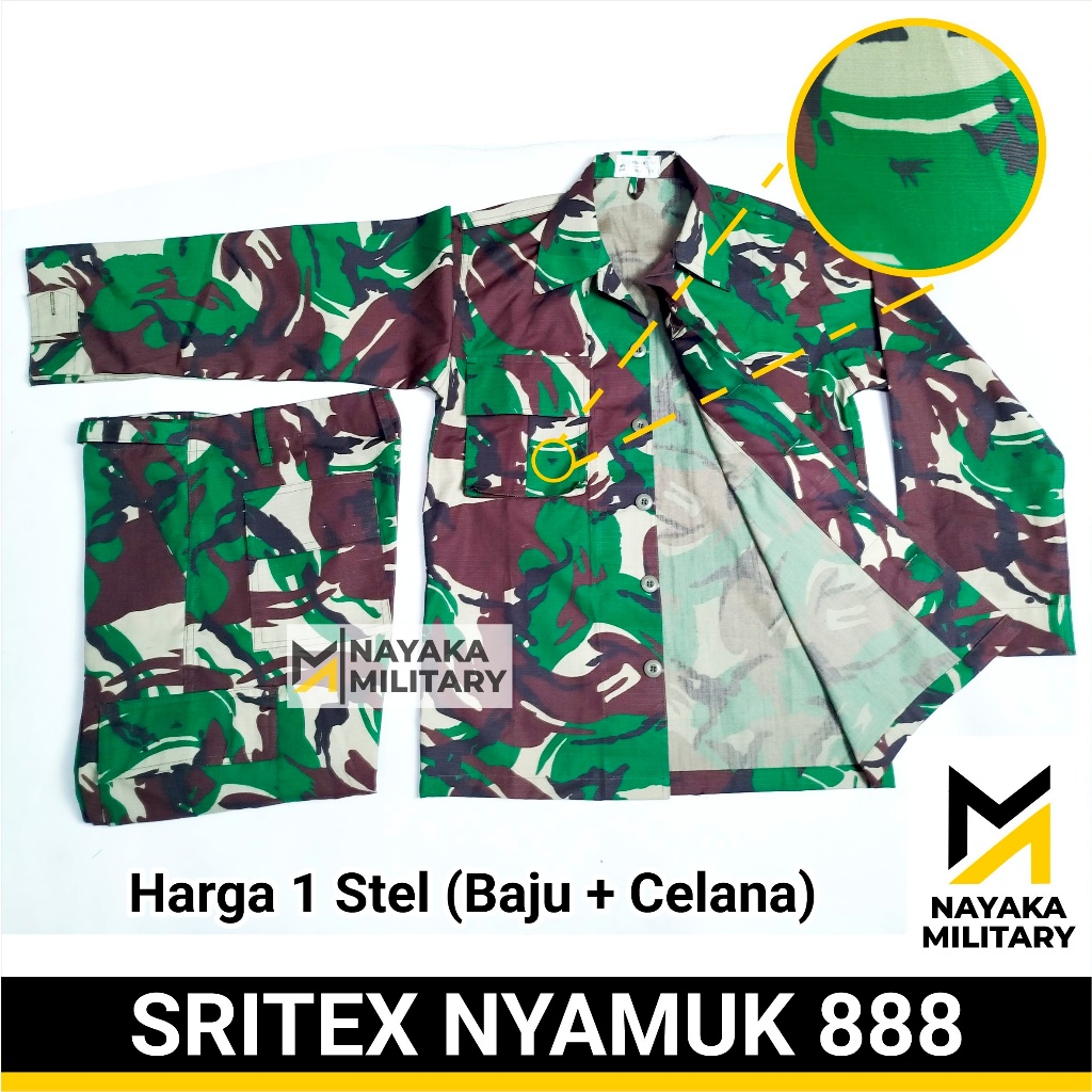 Jual 1 Sritex Nyamuk Baju PDL TNI AD Nayaka Military Seragam Tentara ...