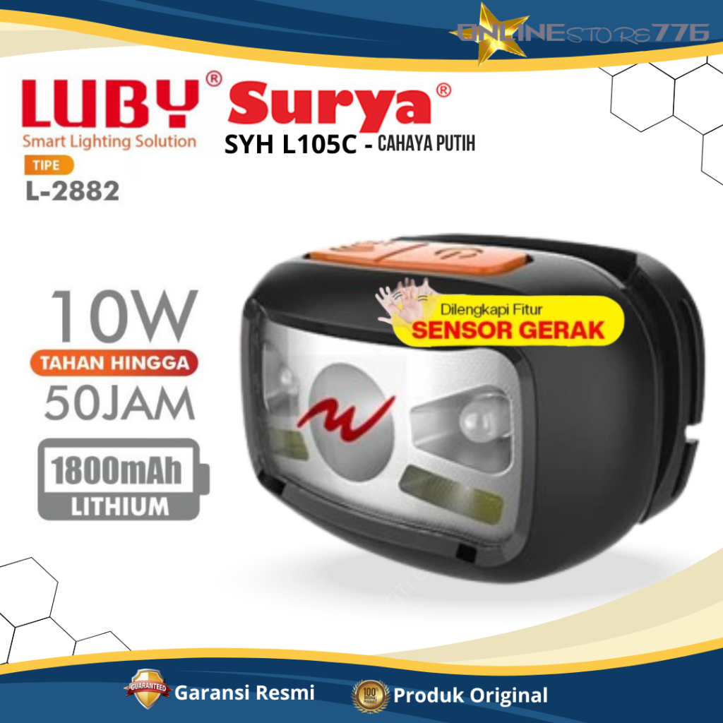 Jual SENTER KEPALA / SENTER KEPALA LUBY L2882 / HEADLAMP LUBY L2882 ...