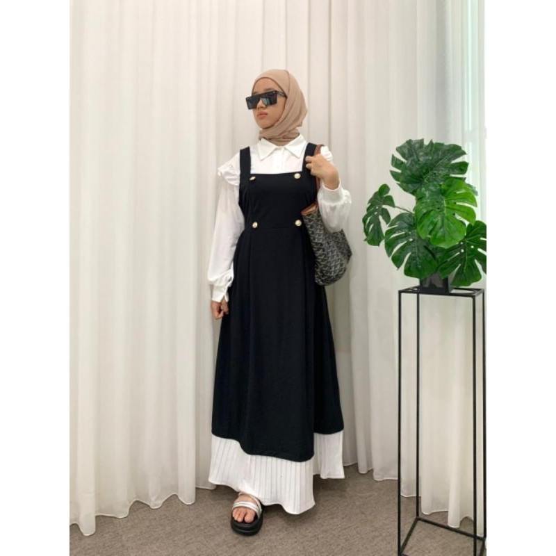 Jual ZHAZHA-Itzy Set Overall Dress | Overall Dress | Overall Korean ...