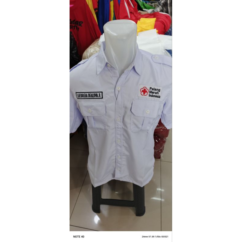 Jual Kemeja kerja baju pdh seragam kerja PMI Full bordir | Shopee Indonesia